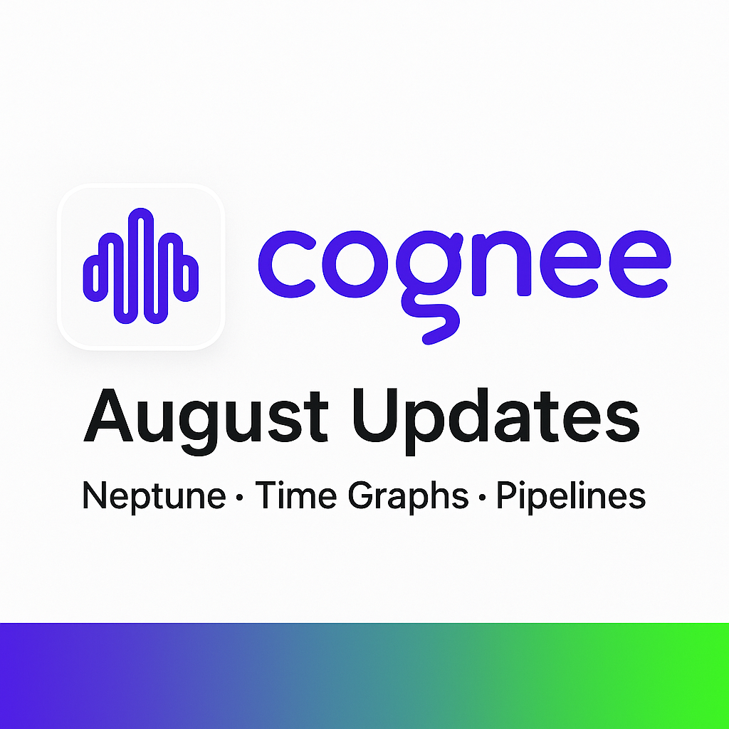 Cognee - cognee August Updates: Neptune, n8n, Time Graphs, and more