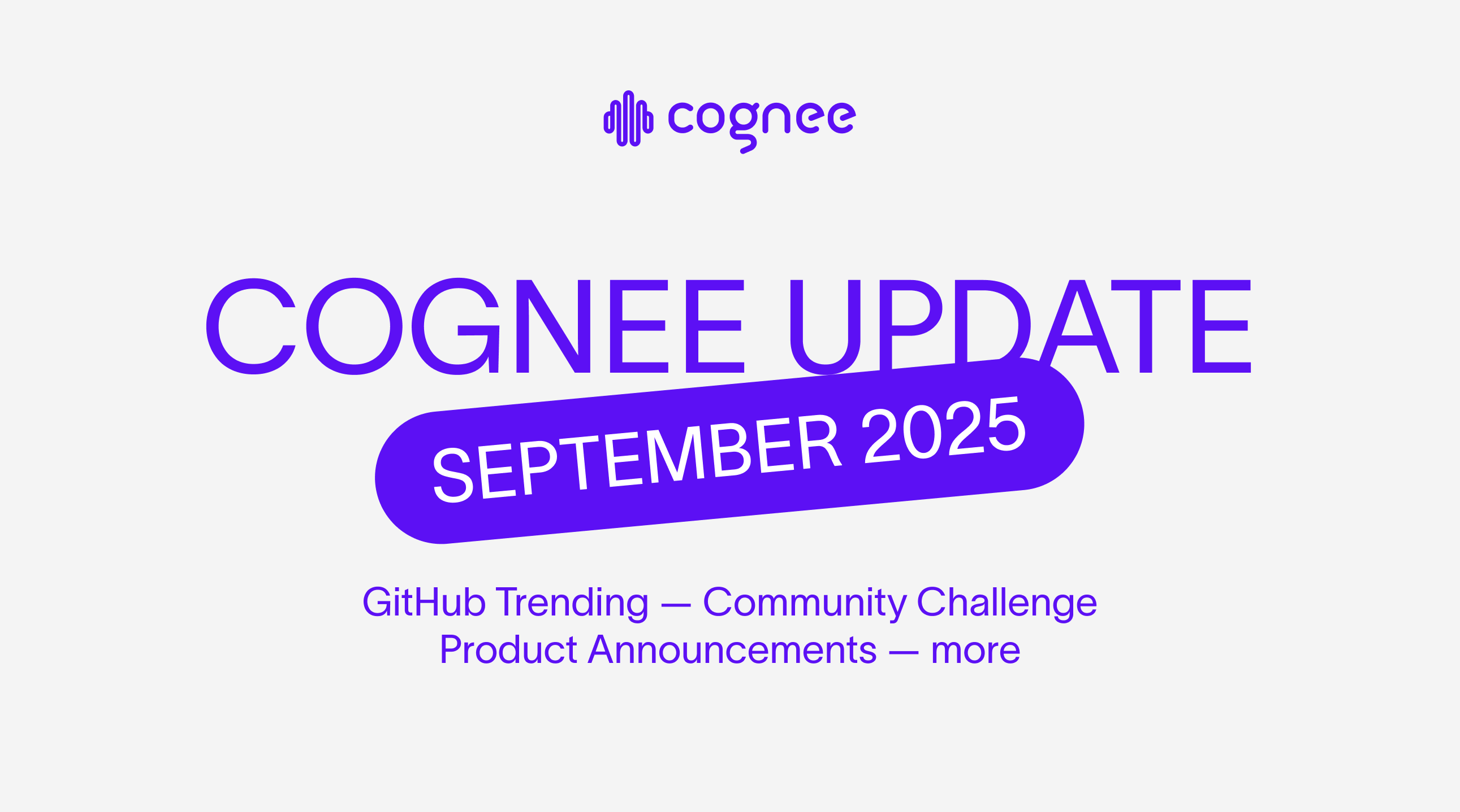 Cognee - AI Memory September Updates: Cognee Agent Memory Upgrades 2025